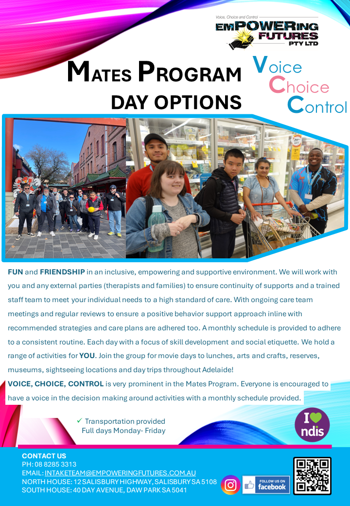 Mentoring & Mates Day Options Support - Empowering Futures